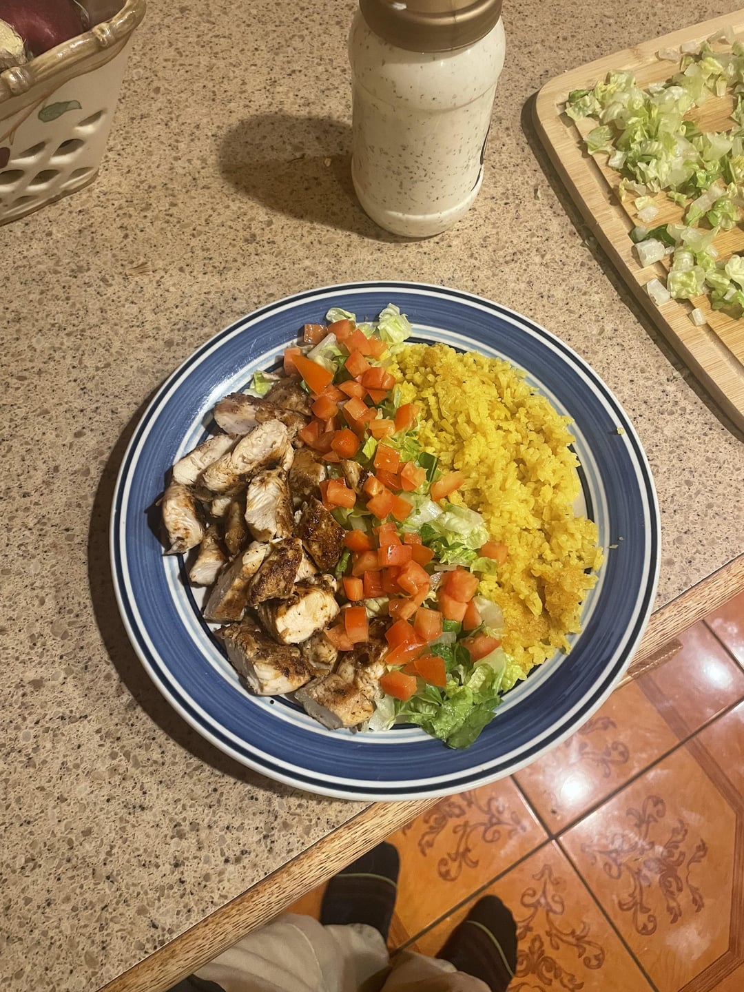 Halal cart style chicken and rice with homemade red and white sauce ...