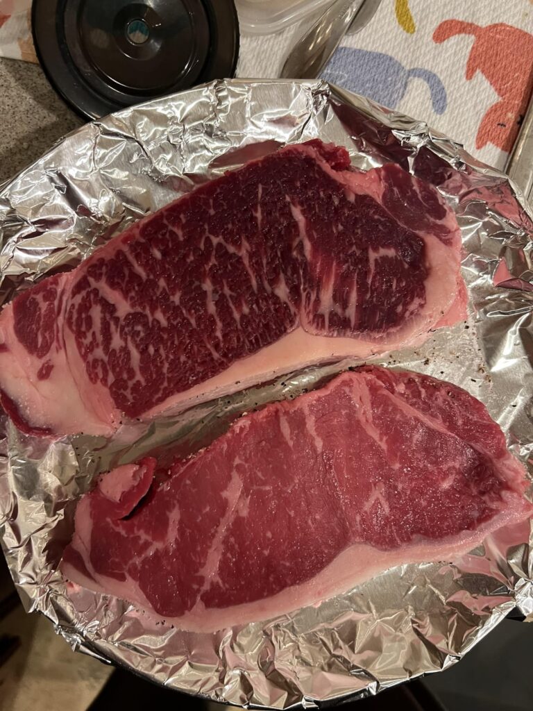 Both were labeled “choice” steak. I think I got super lucky with the ...
