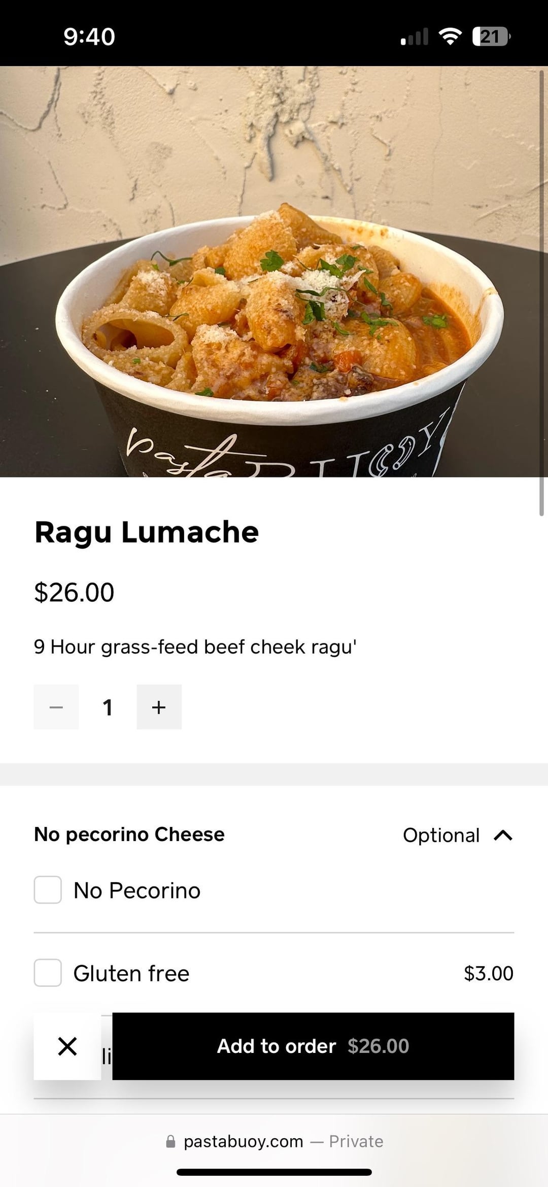Calorie Estimate for Pasta Buoy - Dining and Cooking