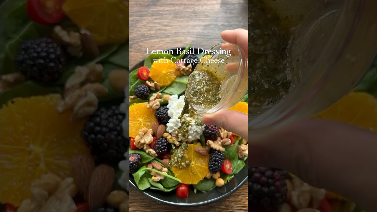 Lemon basil dressing with cottage cheese #saladdressing #fruitsalad # ...