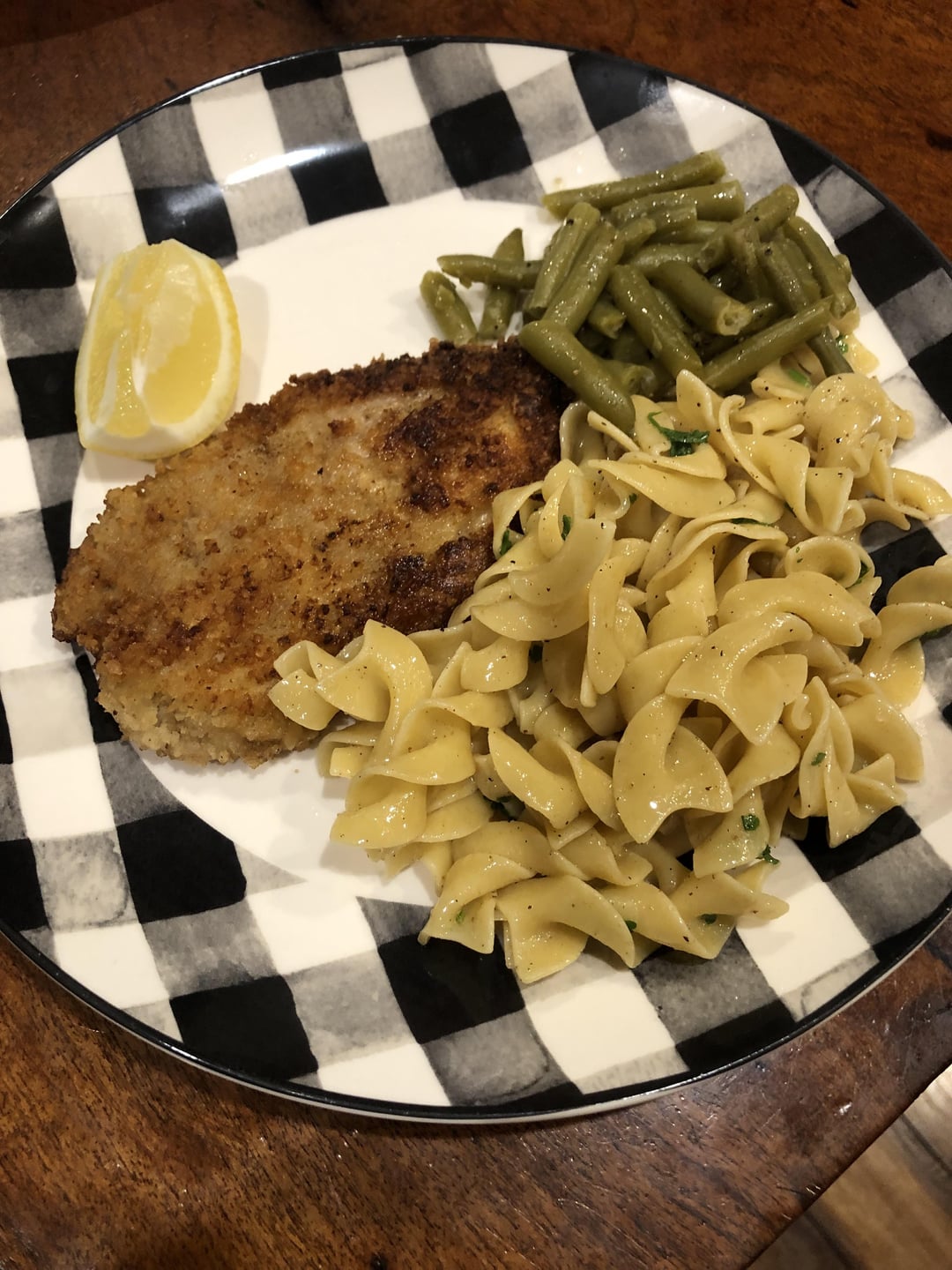 Pork Schnitzel, Butter Parsley Noodles, & Beans from a Can!! - Dining ...