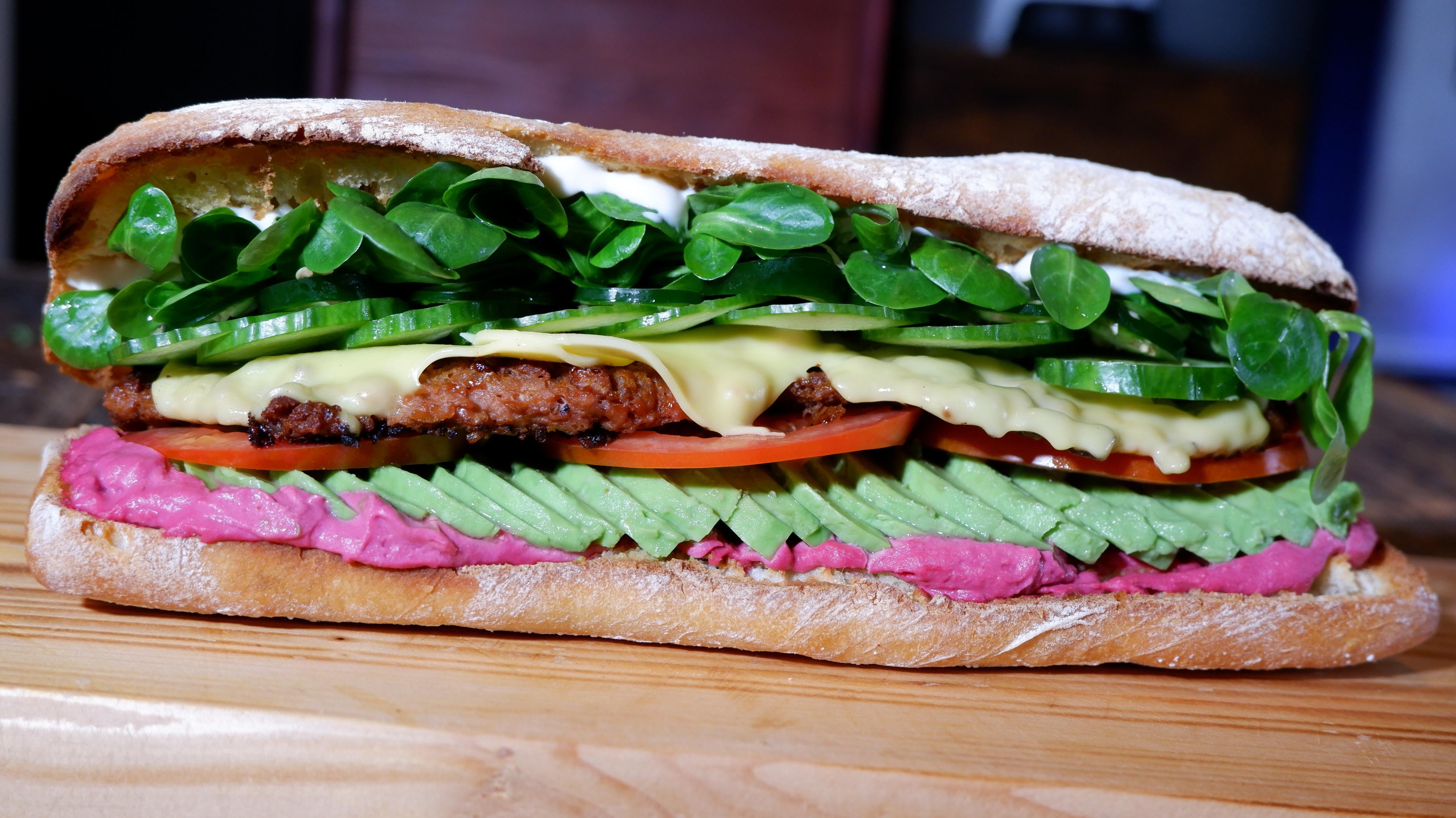 Oversized Sandwich with Beyond + Violife Cheese - Dining and Cooking