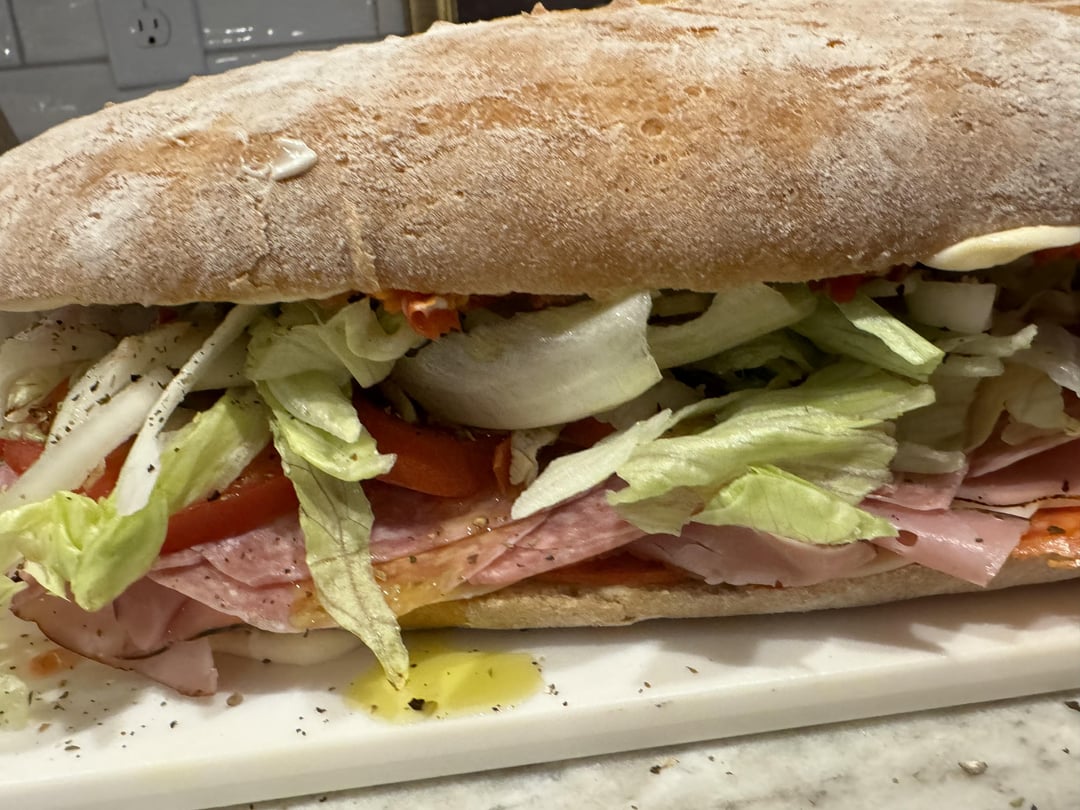 My grandpa's famous hoagie recipe on a homemade Italian loaf. - Dining ...