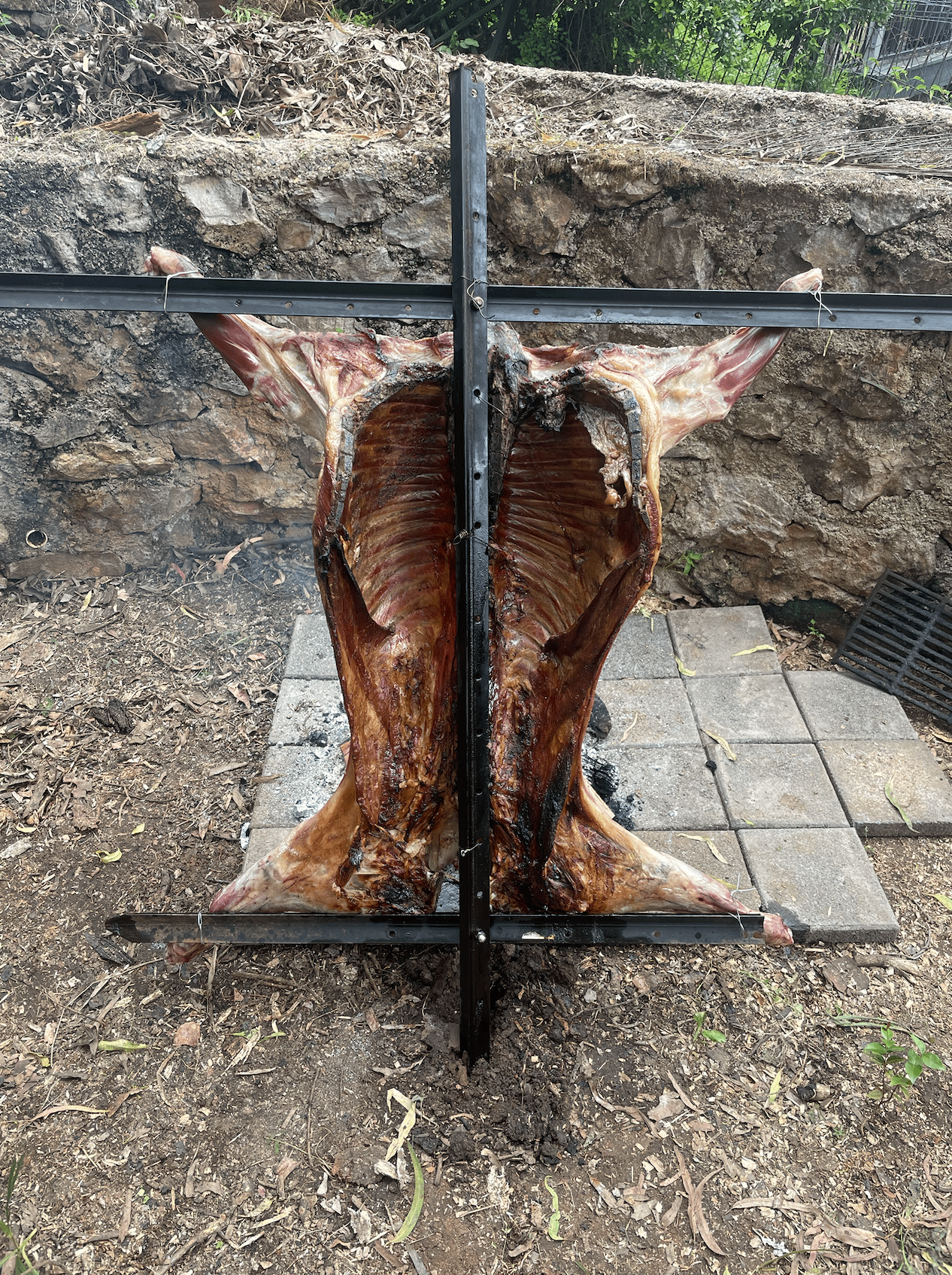 Lamb Al Asador - 1st attempt. DIY spit with beer marinade. Any tips for ...