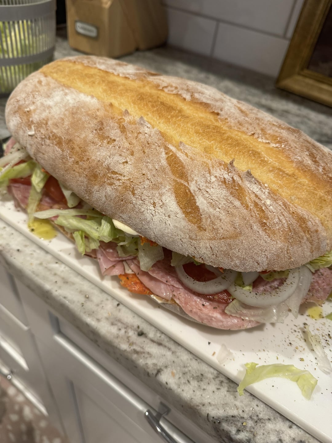 My grandpa's famous hoagie recipe on a homemade Italian loaf. - Dining ...