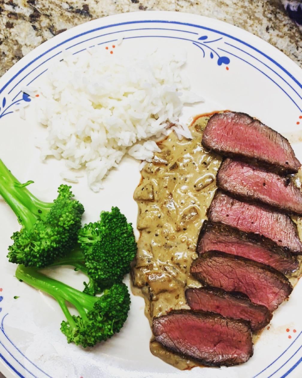 Deer steak really needs dressed up when serving to my wife, how’d I do ...