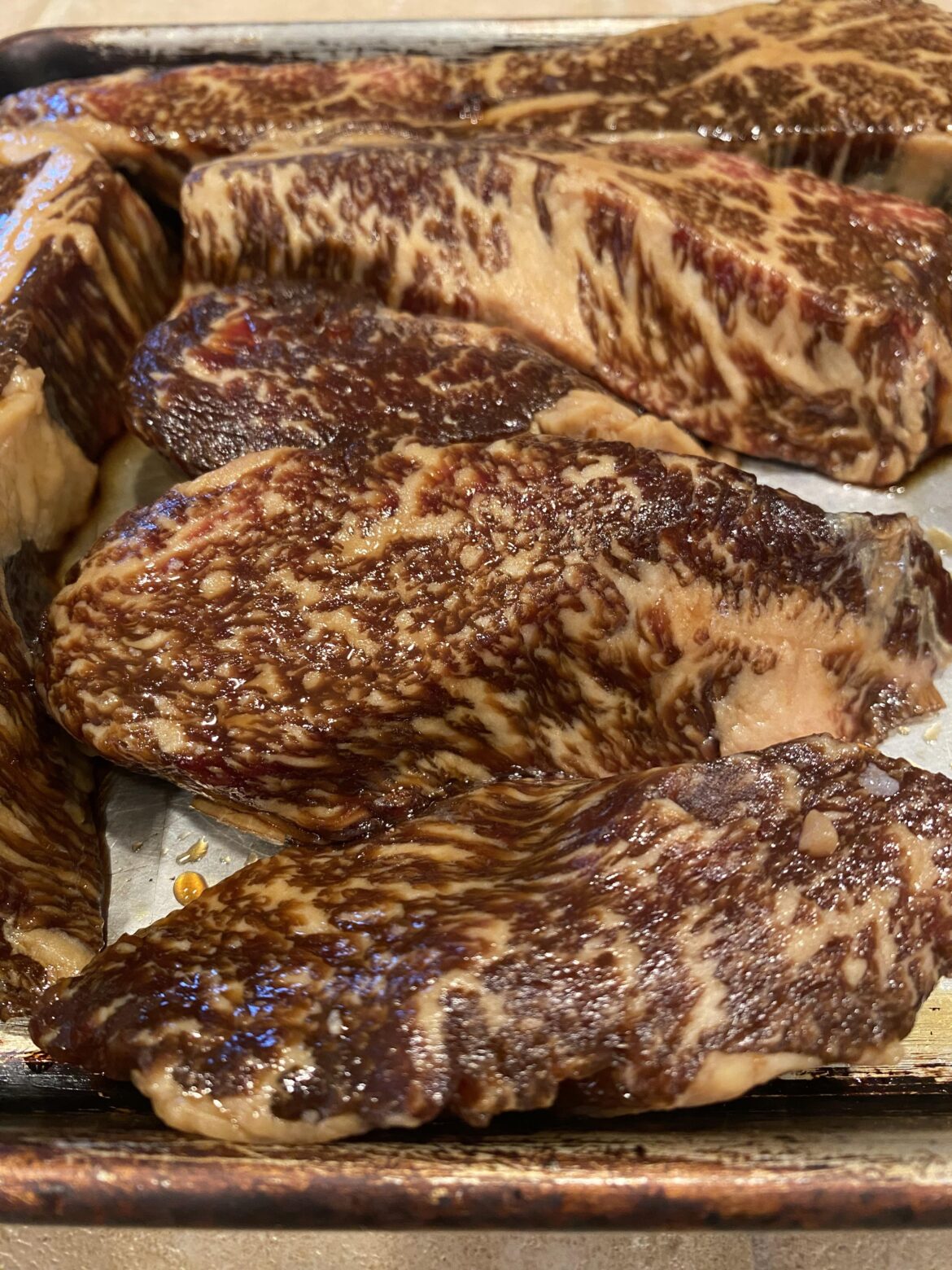 Most marbling I’ve ever seen on usda choice tri tip steaks. (Teriyaki ...