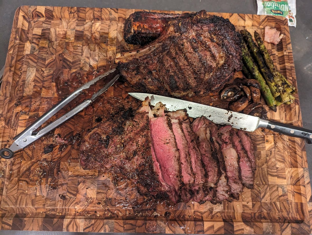 Smoked prime whole, cut into steaks, then through them on grill. I'm ...