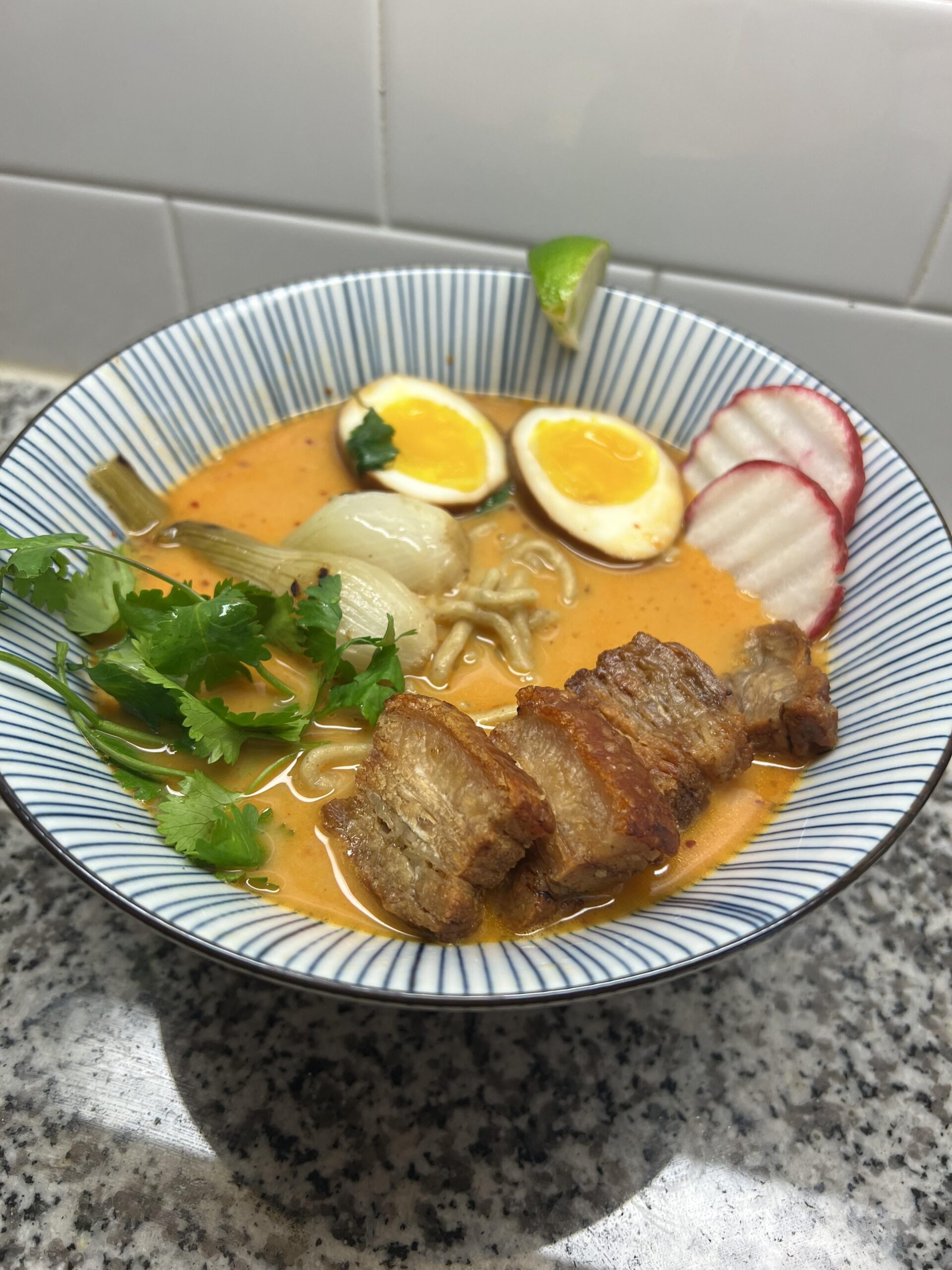 Chicharrón ramen with masa noodles - Dining and Cooking