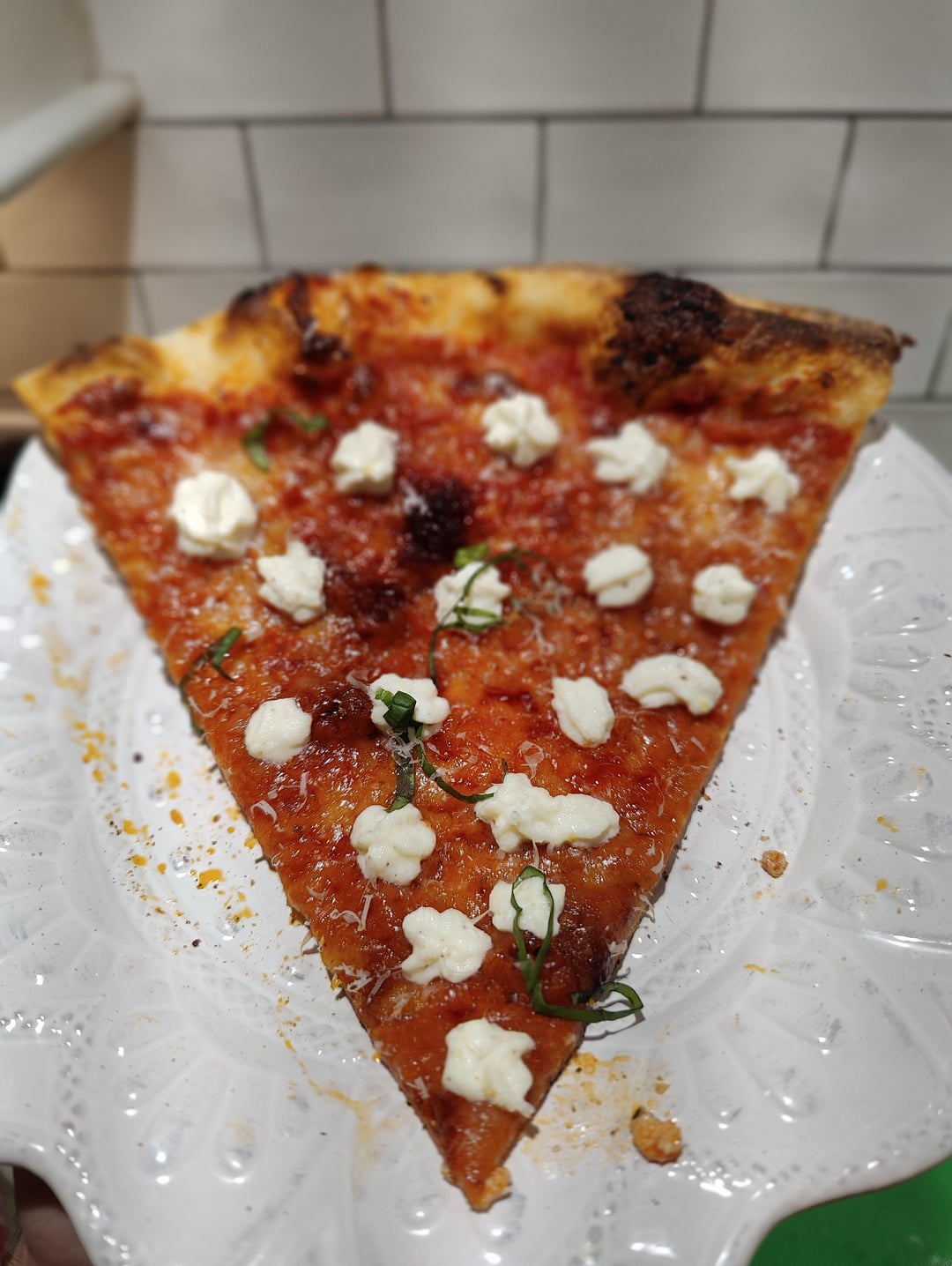 Sourdough New York-style with 'nduja & ricotta dollops - Dining and Cooking