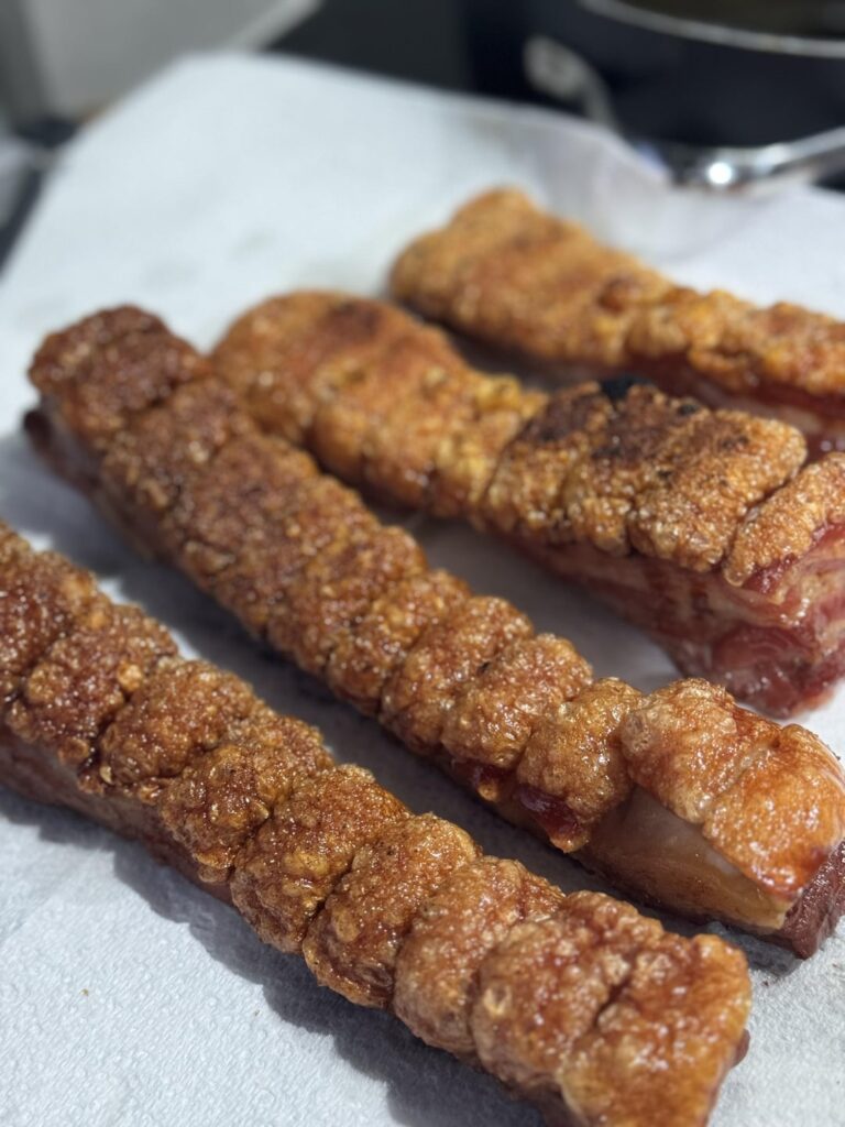 Pork belly on a 22 kettle snake - Dining and Cooking