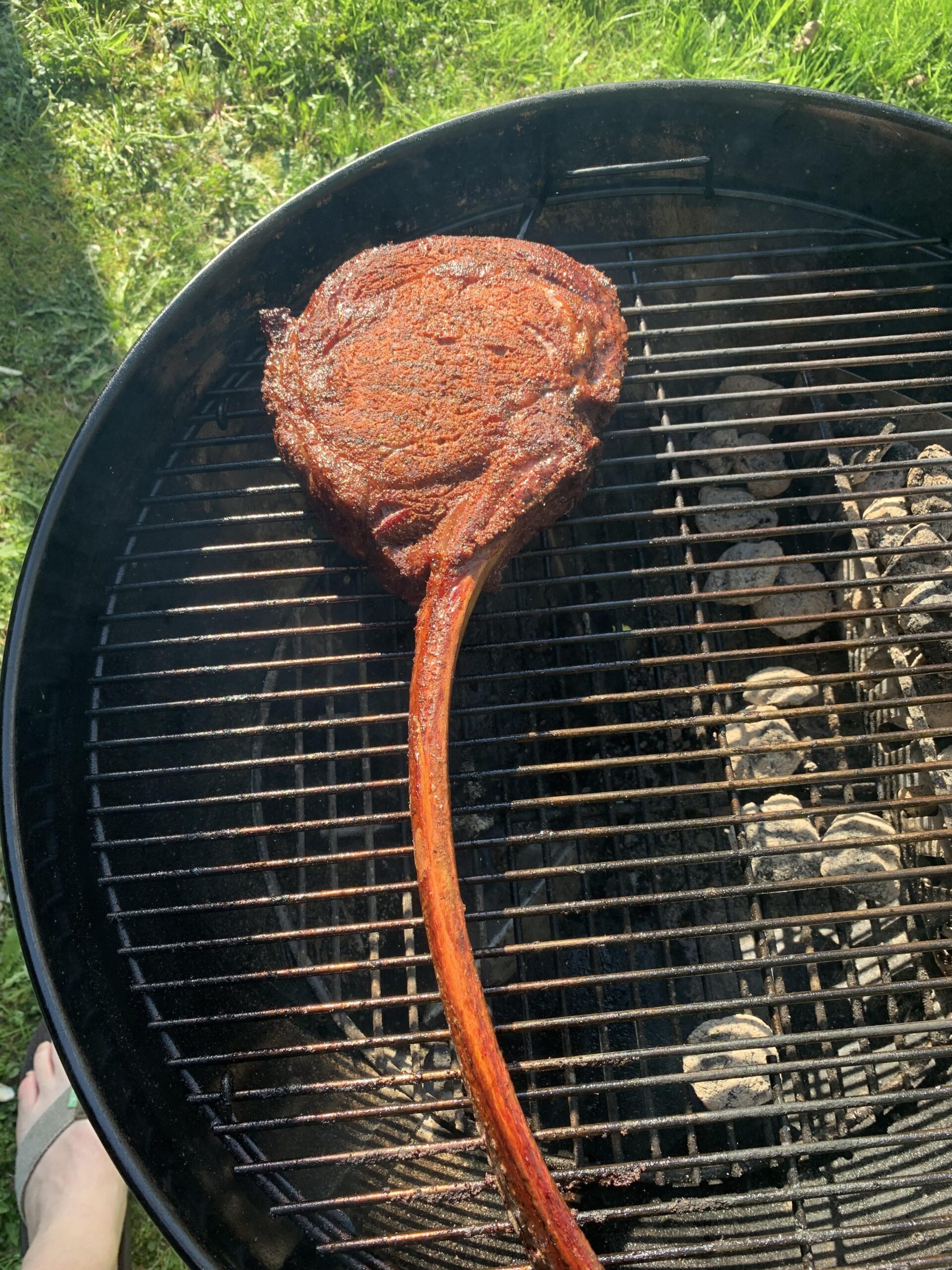 Tomahawk I cooked on my kettle this past summer. - Dining and Cooking