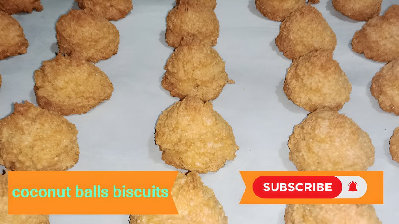 Bakery-Style Coconut Balls Biscuits, how to make coconut biscuits at home with bakery style ...