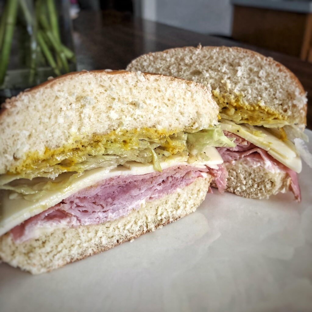 A simple sandwich is the best sandwich. Homemade bread, Boar’s Head ham ...