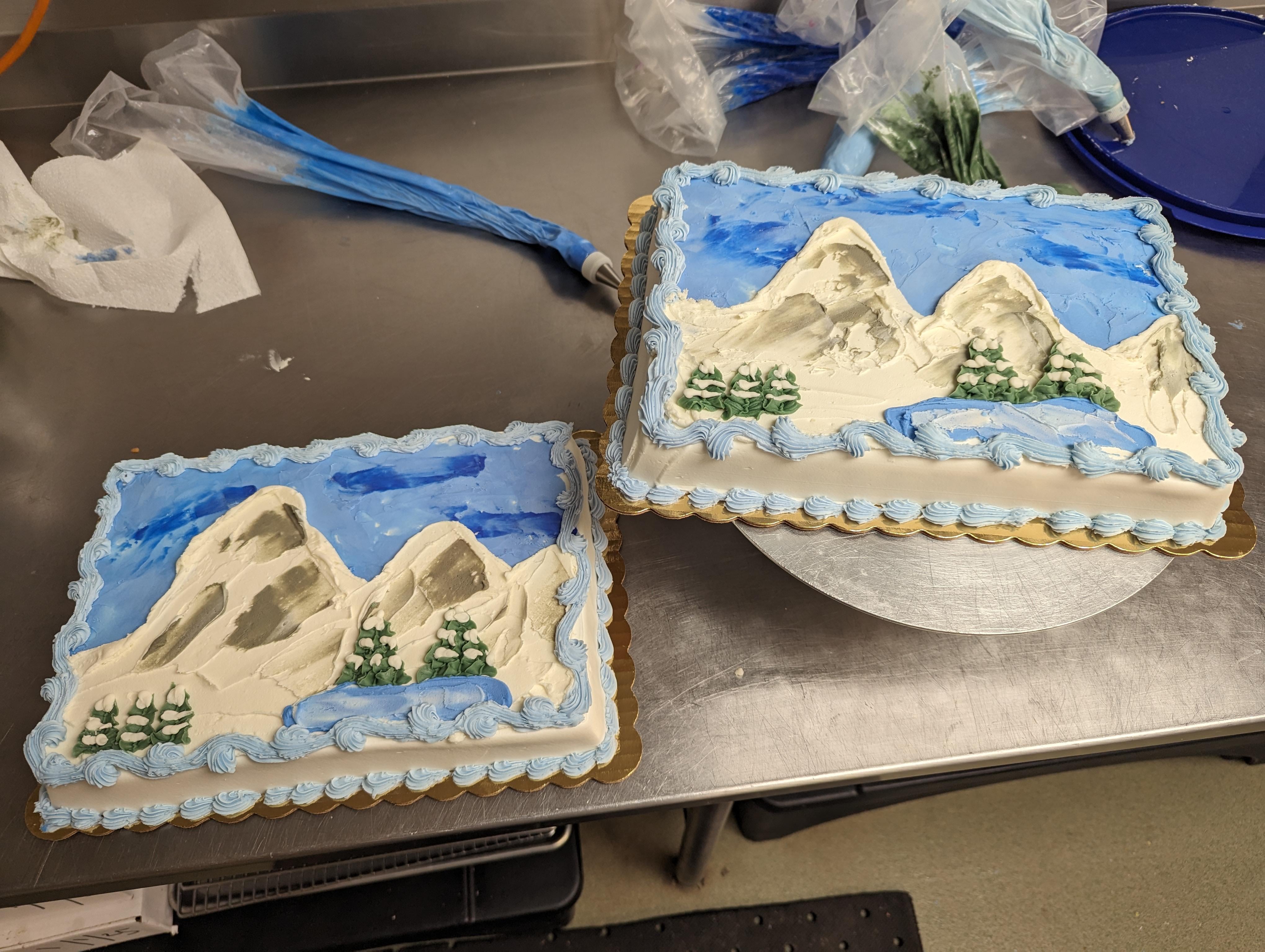 We do these CHEAP seasonal 1/4 sheet cakes and I got bored with them so ...