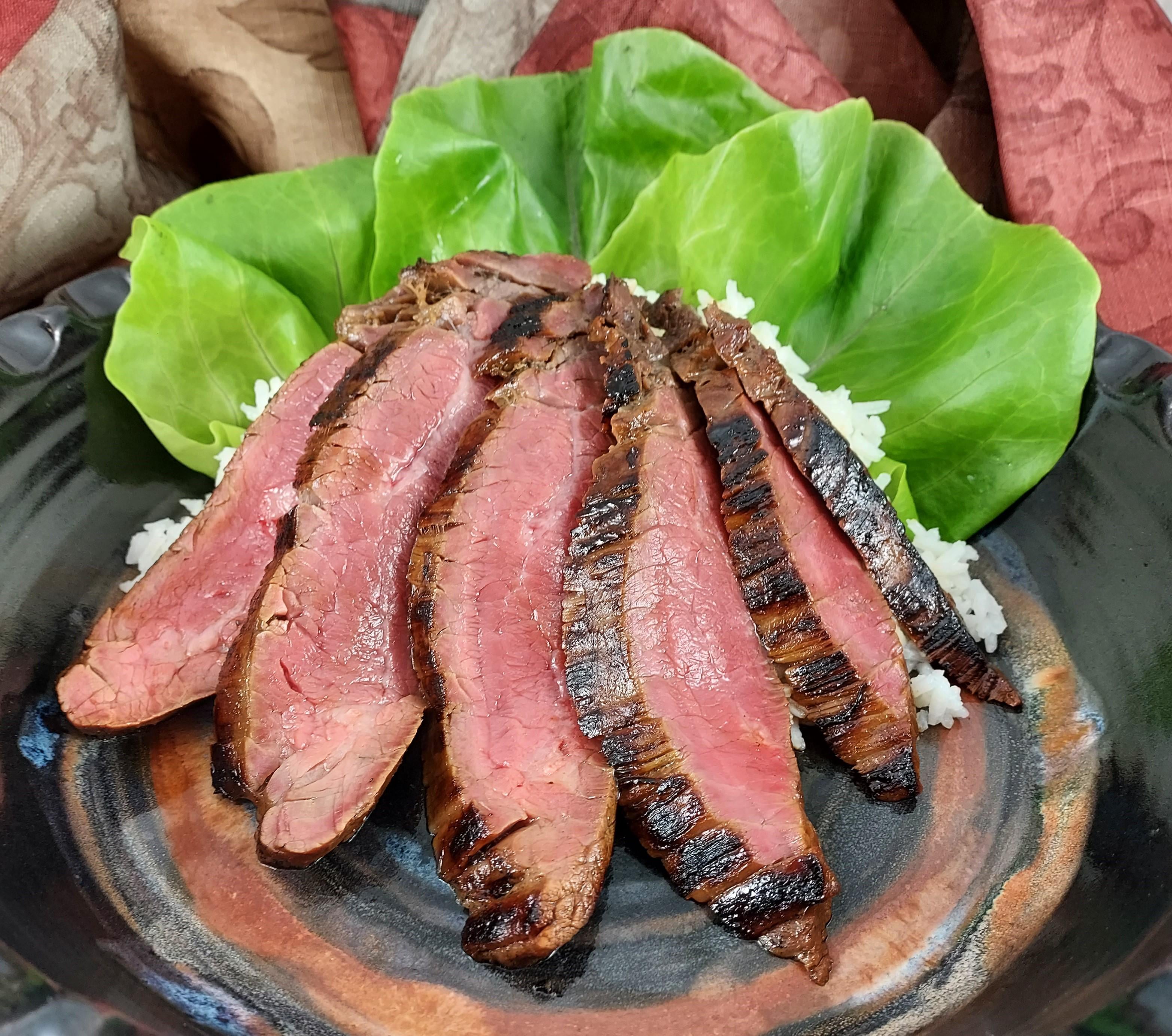Grilled Teriyaki Flank Steak with Rice - Dining and Cooking