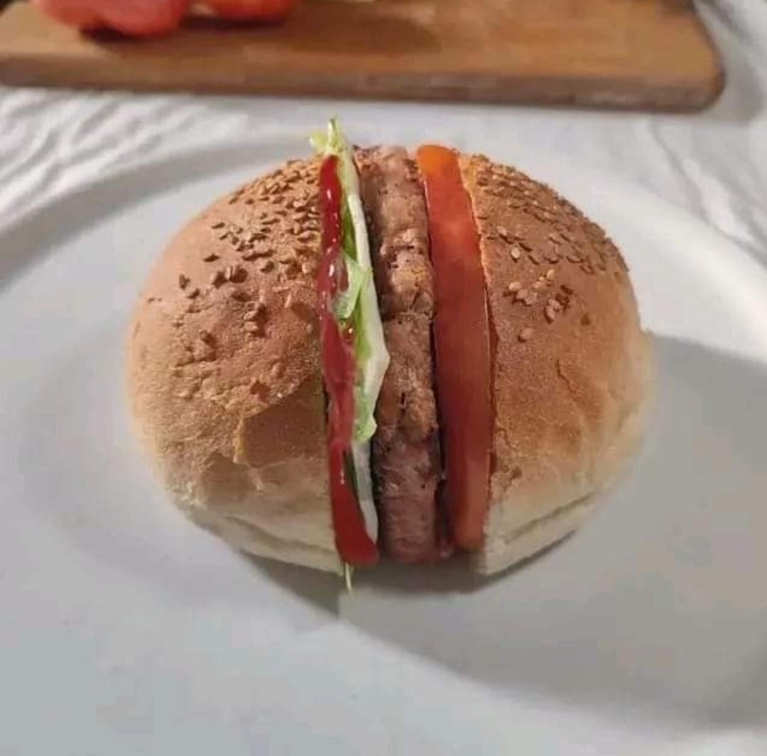 Would you still eat this normally, or rotate the burger by 90⁰ ...