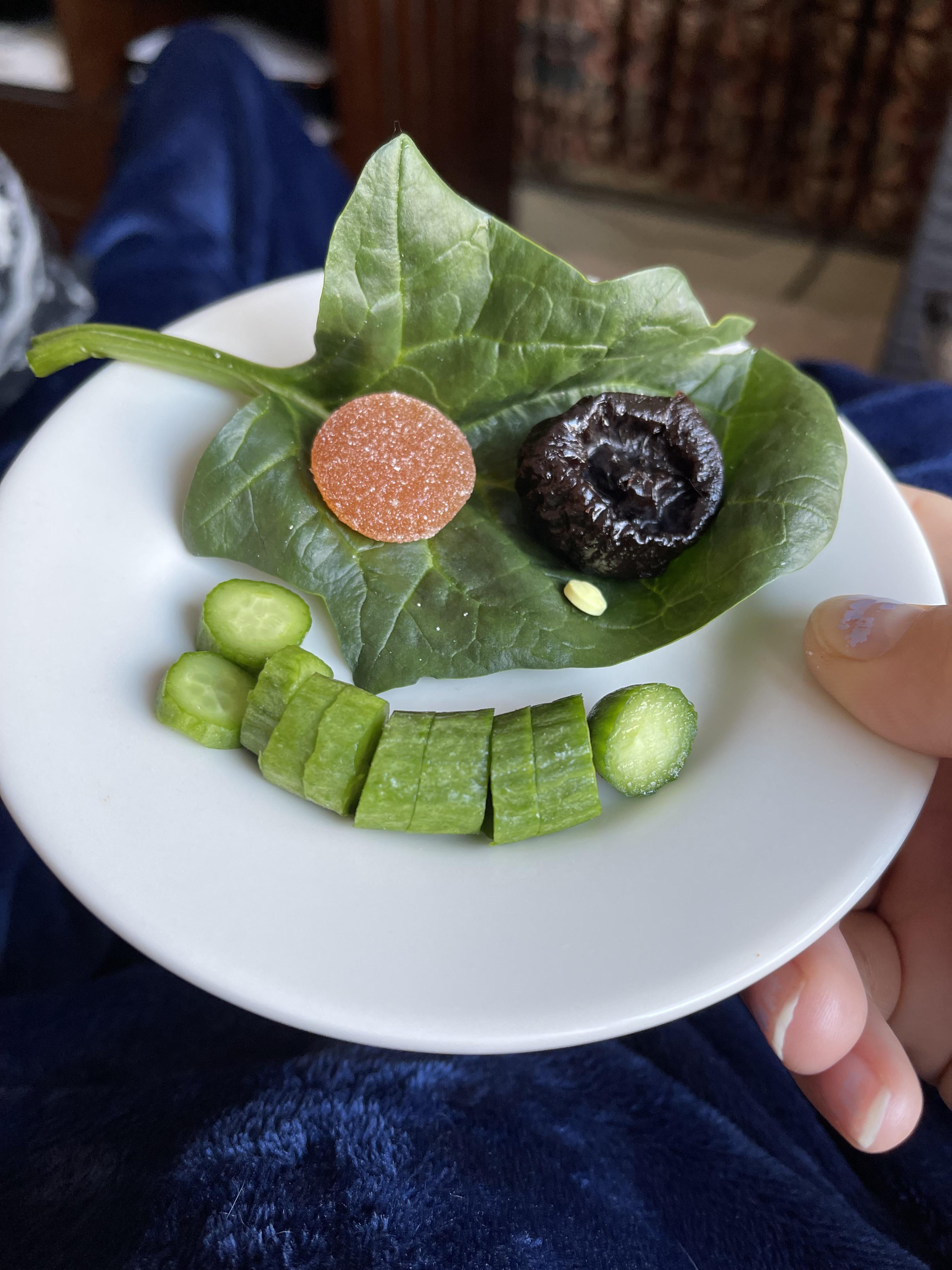 Husband made me breakfast this morning: prenatal vitamin, aspirin ...