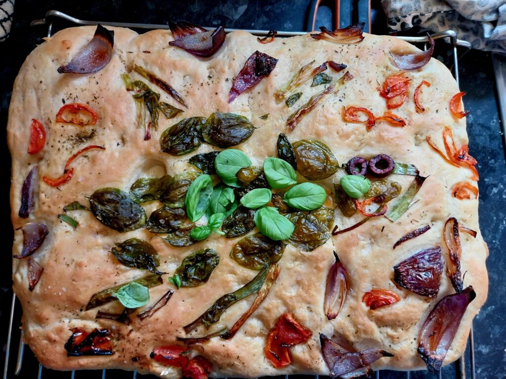 My 11 year old son's focaccia...it is a turtle - Dining and Cooking