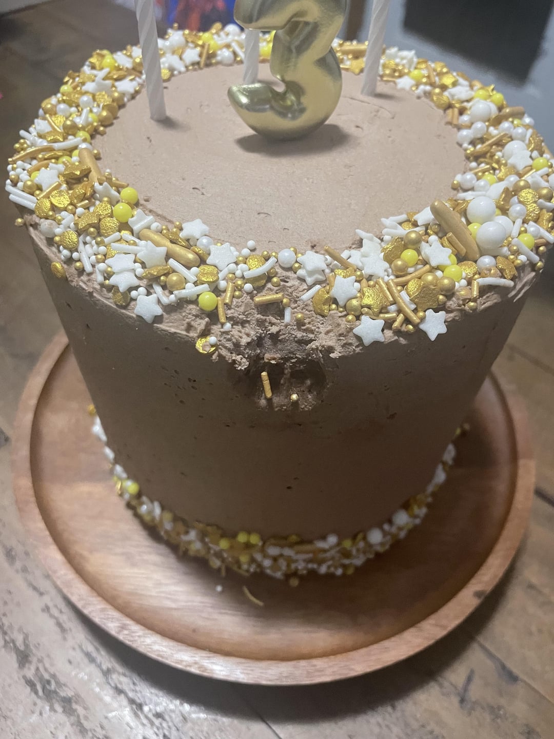 Not as clean as others, but still proud of the cake I made for my kid’s ...