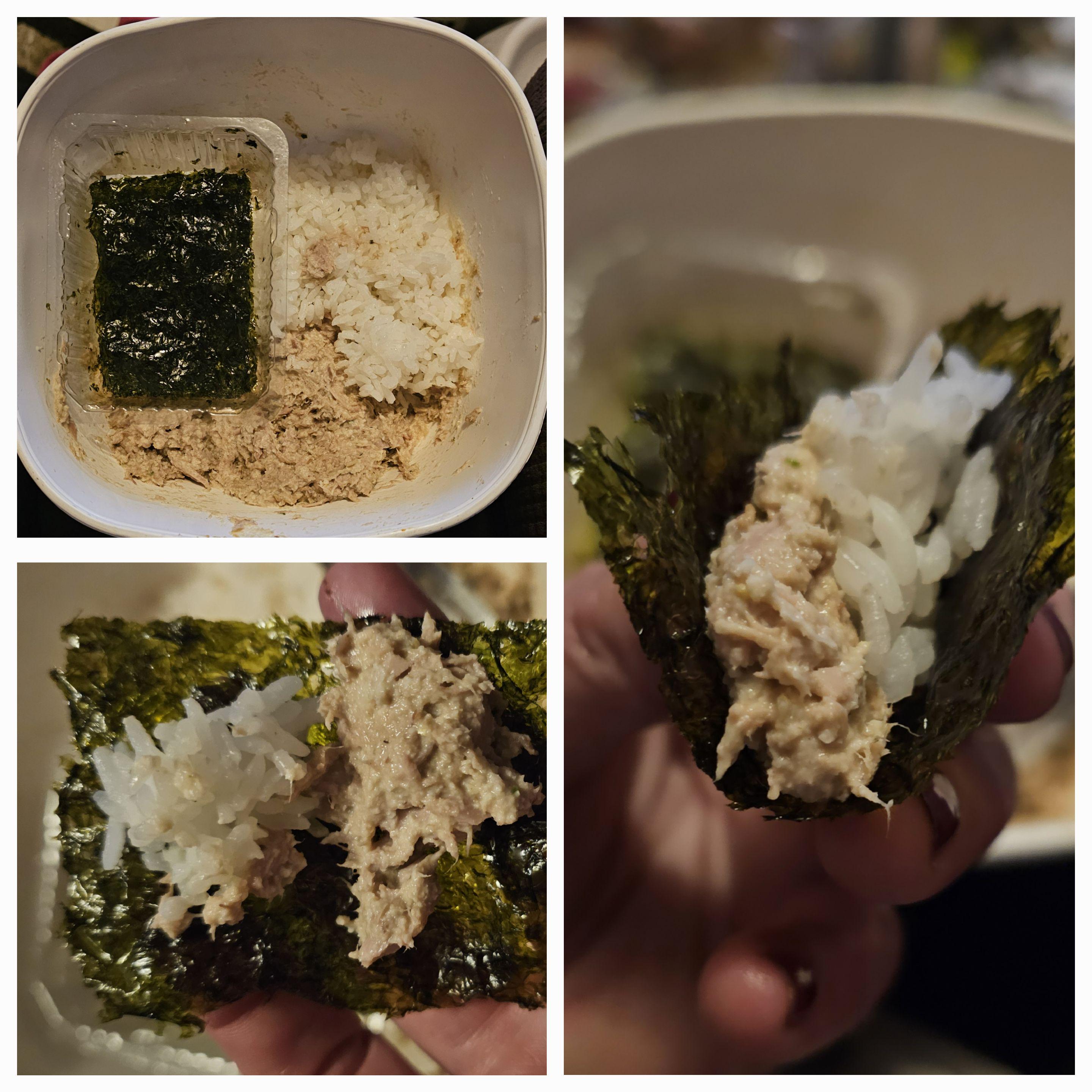 I remember eating triangle gimbap very fondly. This is my lazy version ...