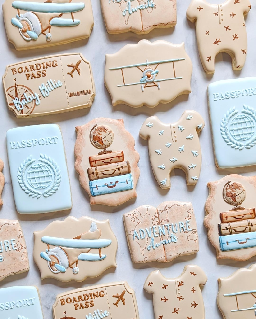 "Adventure Awaits" Baby Shower Cookies 🛩️ - Dining and Cooking