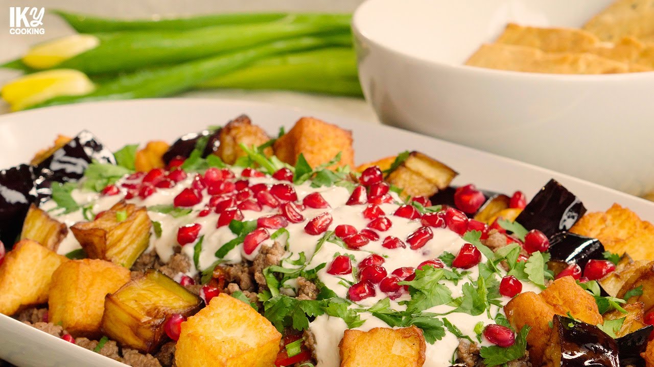 Magical Mediterranean Diet: Spiced Beef & Halloumi Fatteh Recipe ASMR ...