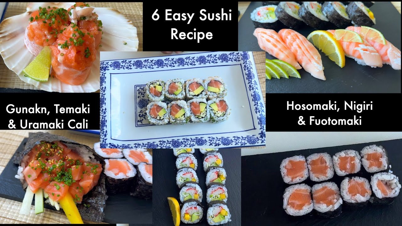 6 types of sushi recipe – How to make sushi at home step-by-step with ...