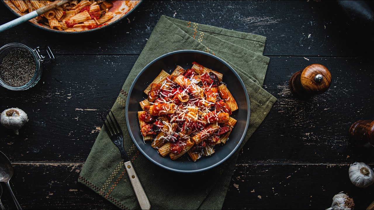 Napolina 5 ingredient Aubergine & Parmesan Rigatoni Recipe - Dining and ...