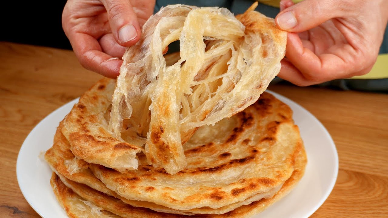 How to Make the Flakiest Flatbread | Layered Flatbread in a Pan with ...