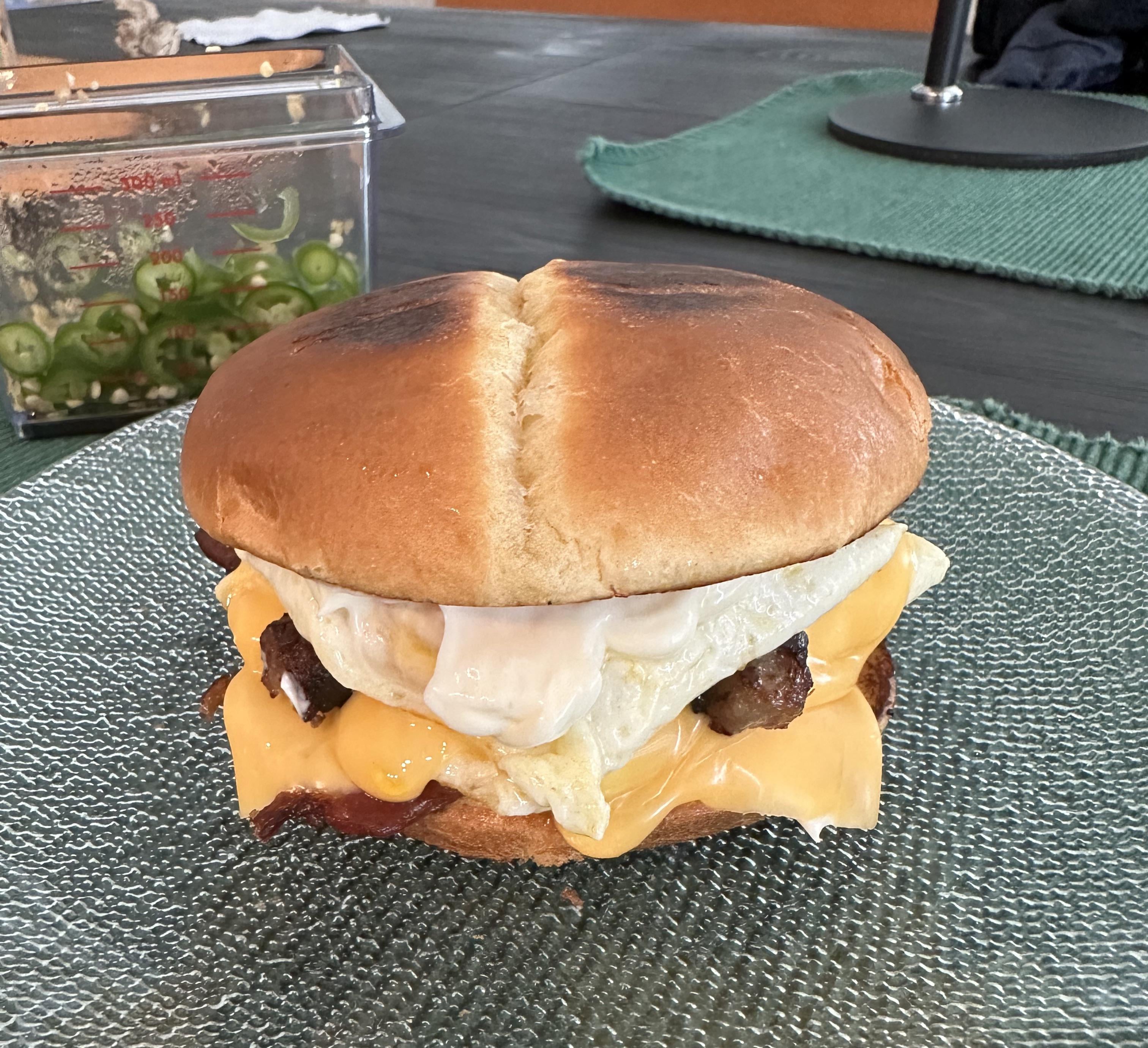Bacon Sausage Breakfast Sammy - Dining and Cooking