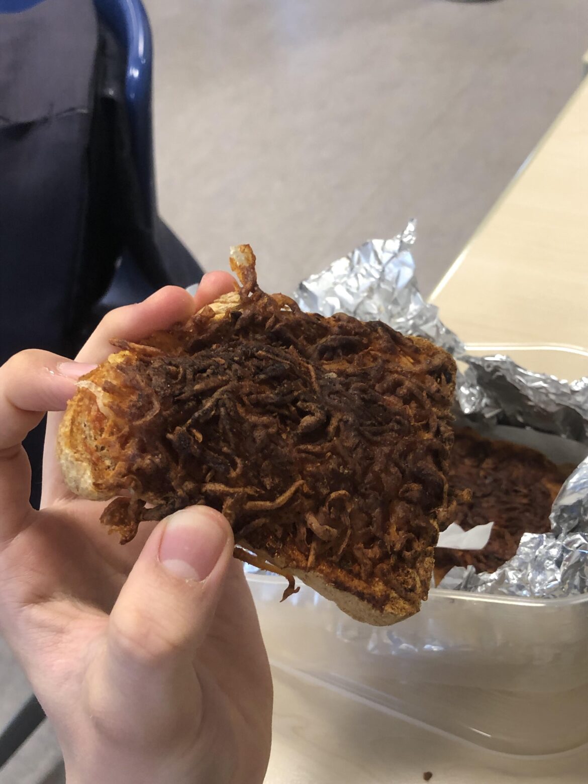 I eat four of these every weekday. Toast, cheese and ketchup from the ...