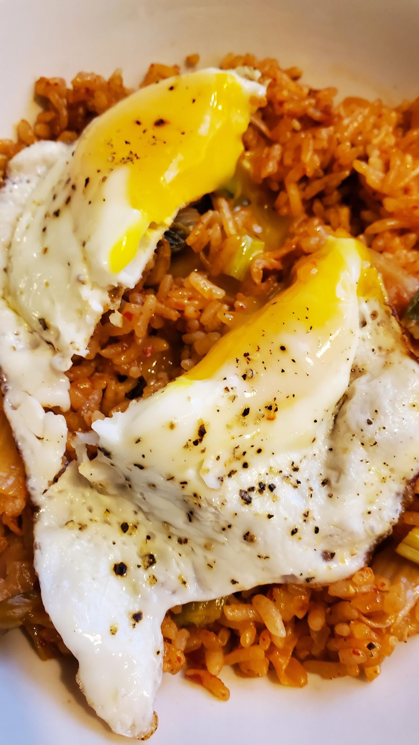 How fast can you make a hangover breakfast? Mine is a reheated kimchi ...