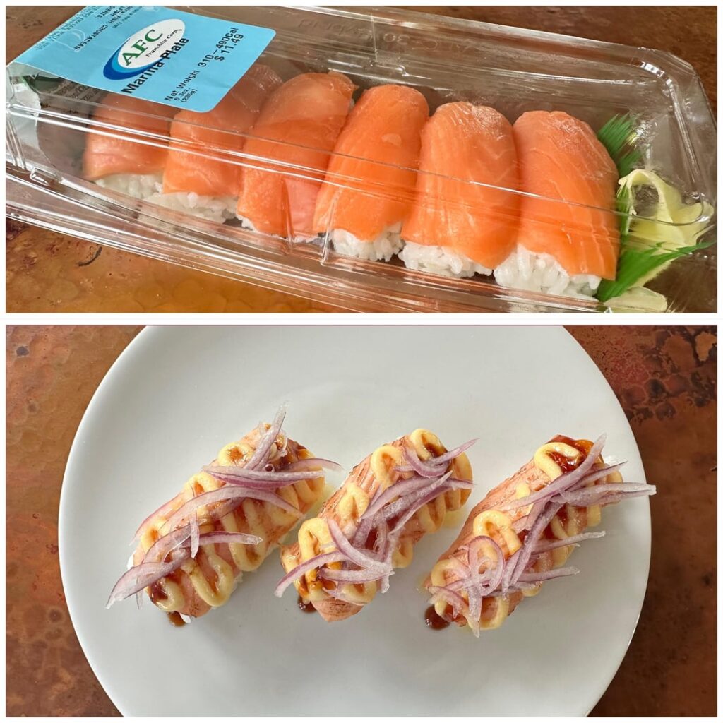 Upgraded my grocery store AFC sushi - Dining and Cooking