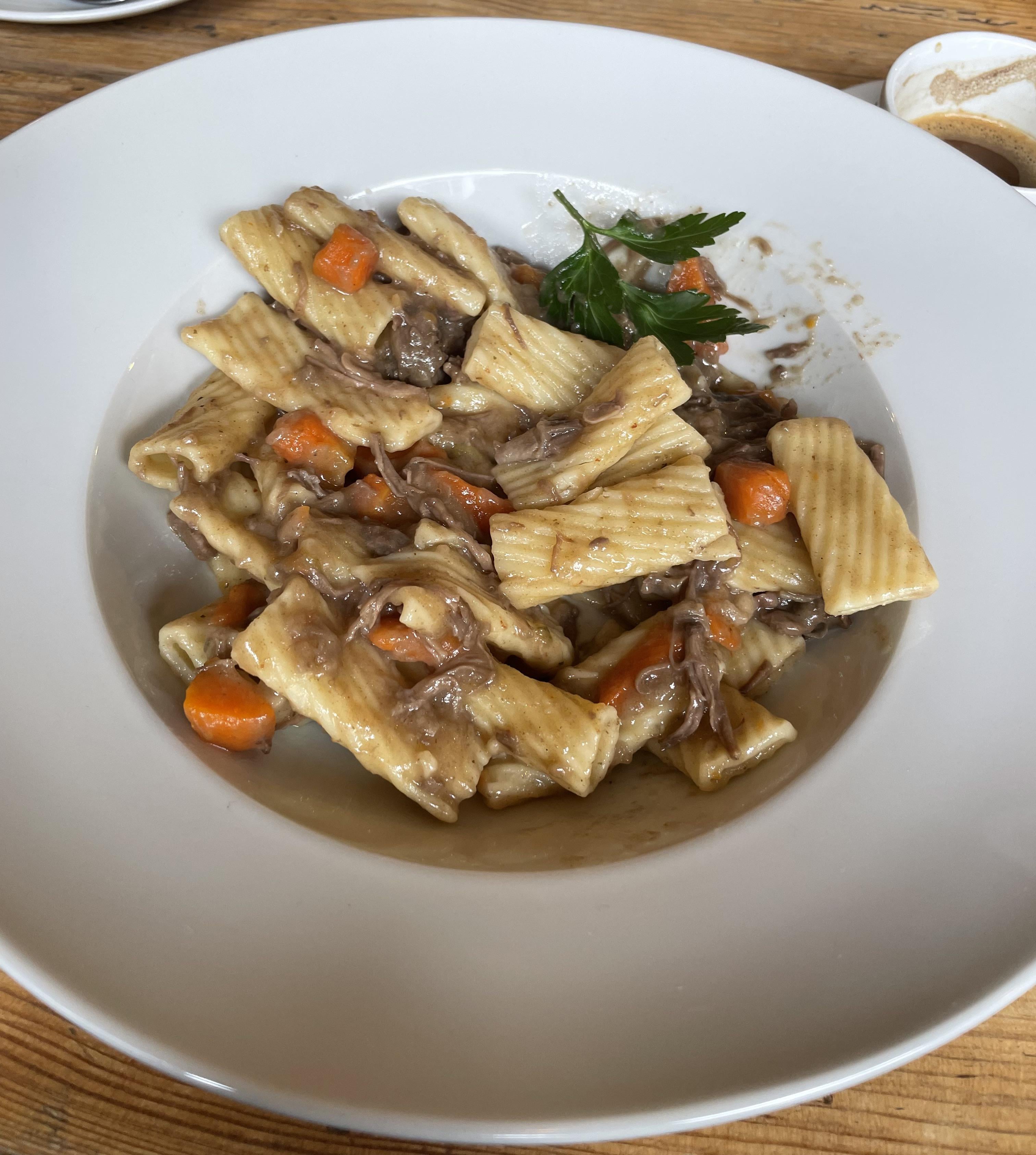 Rigatoni with Beef and Carrots in Red Wine Sauce - Dining and Cooking