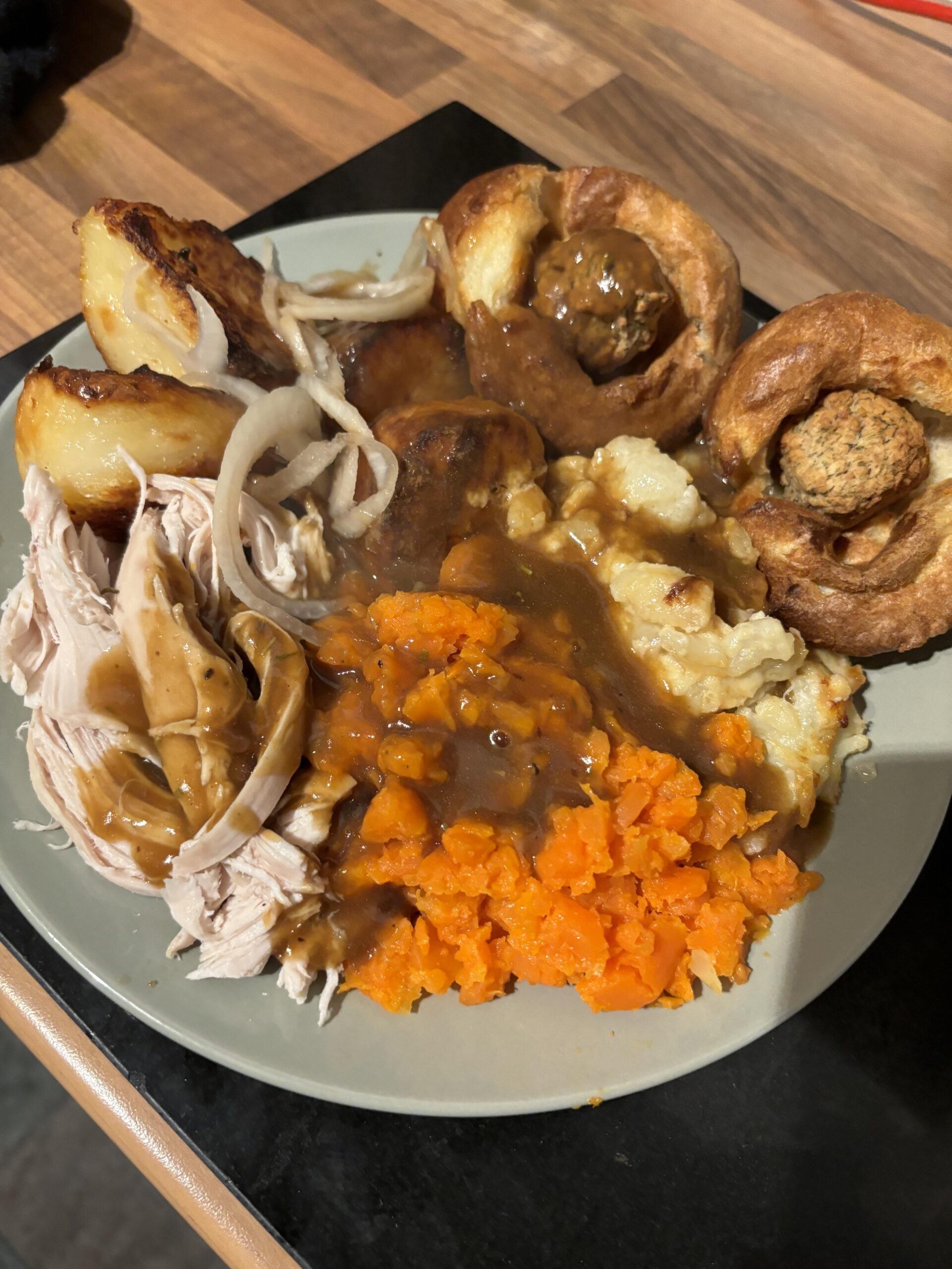Roast chicken dinner … cooked with a few wines in me on a Saturday ...