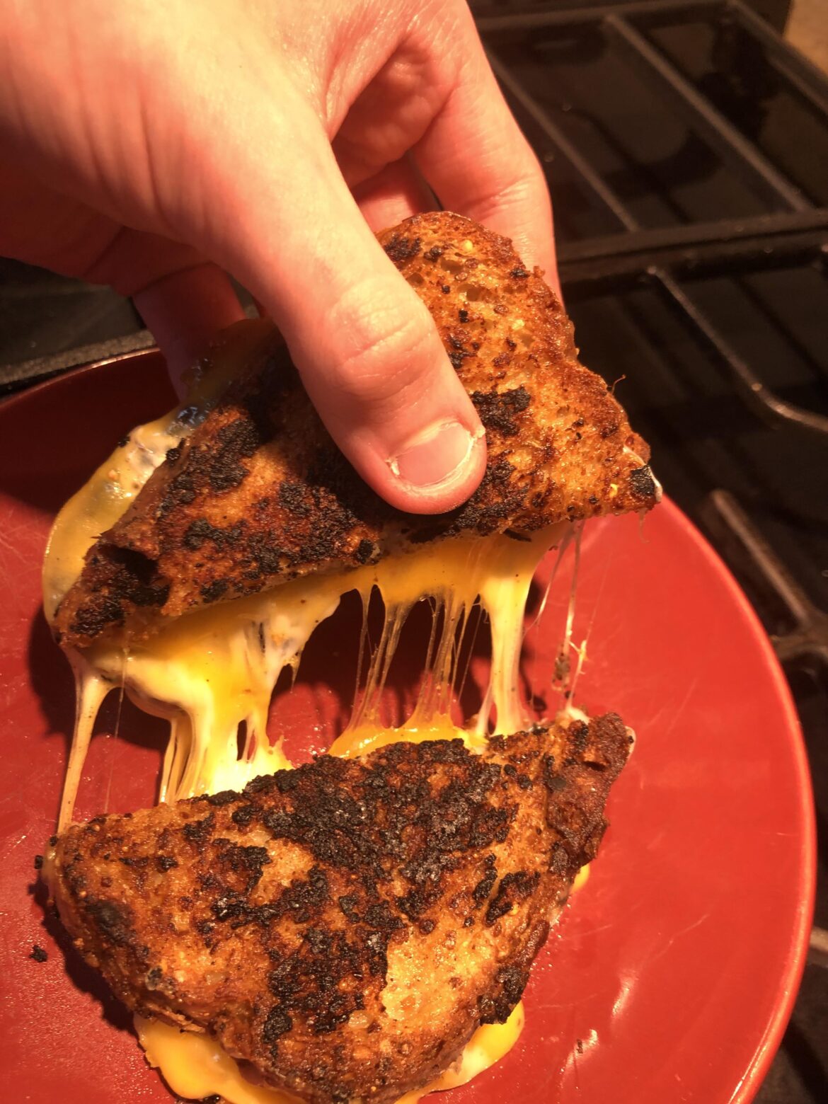 Cheddar Mozzarella, grilled cheese (garlic infused bacon grease used on ...