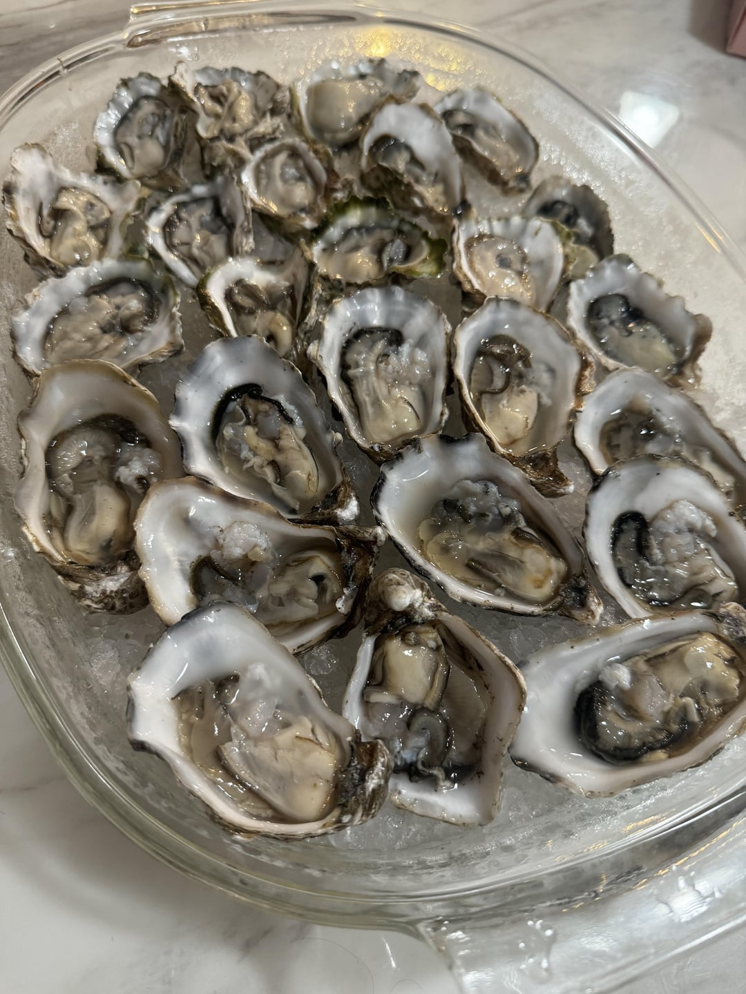 Raw oysters (Kumamoto and Takara) ponzu, mirin, chili , extra lemon ...