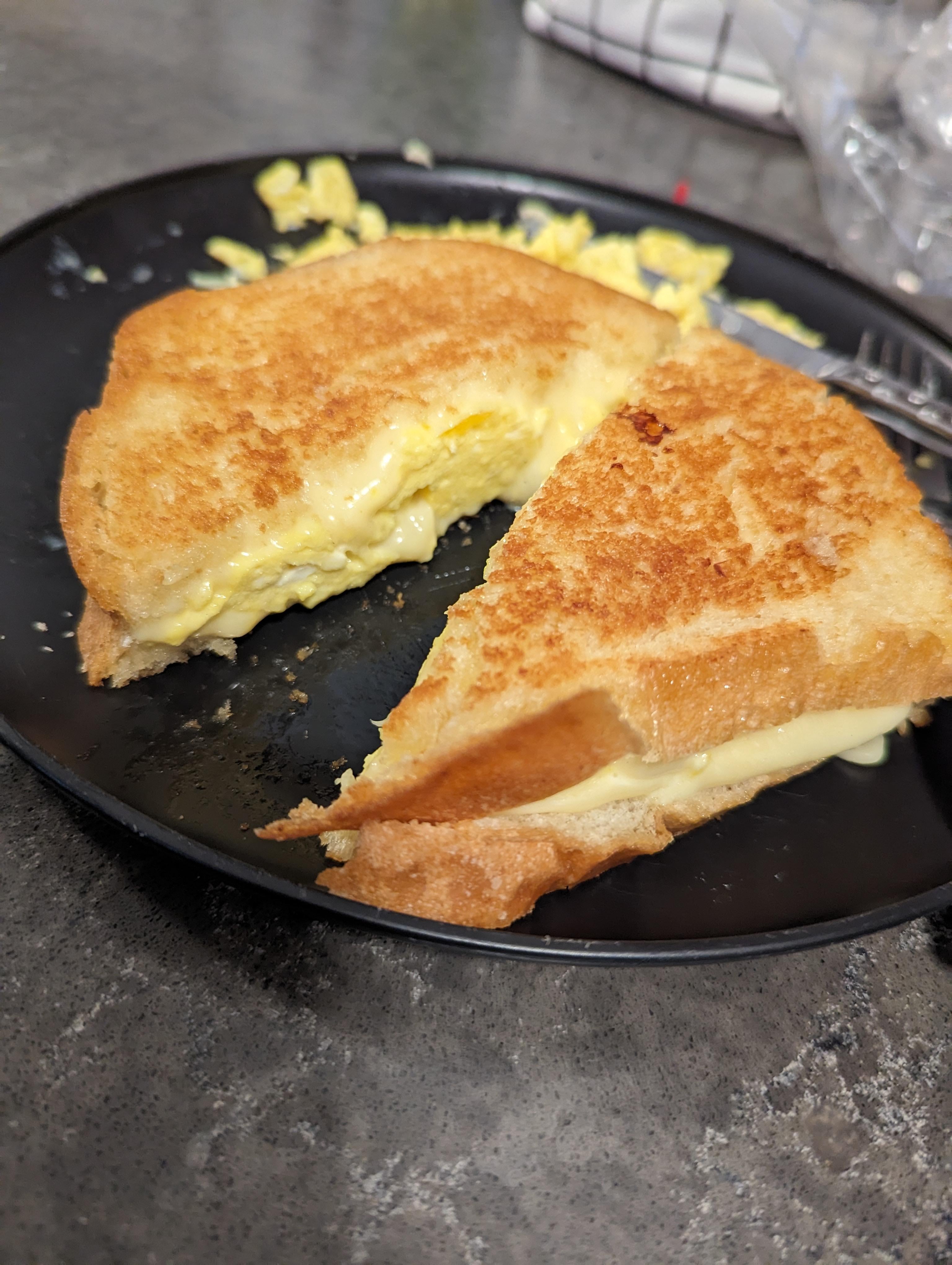 Egg and cheese hangover melt - Dining and Cooking