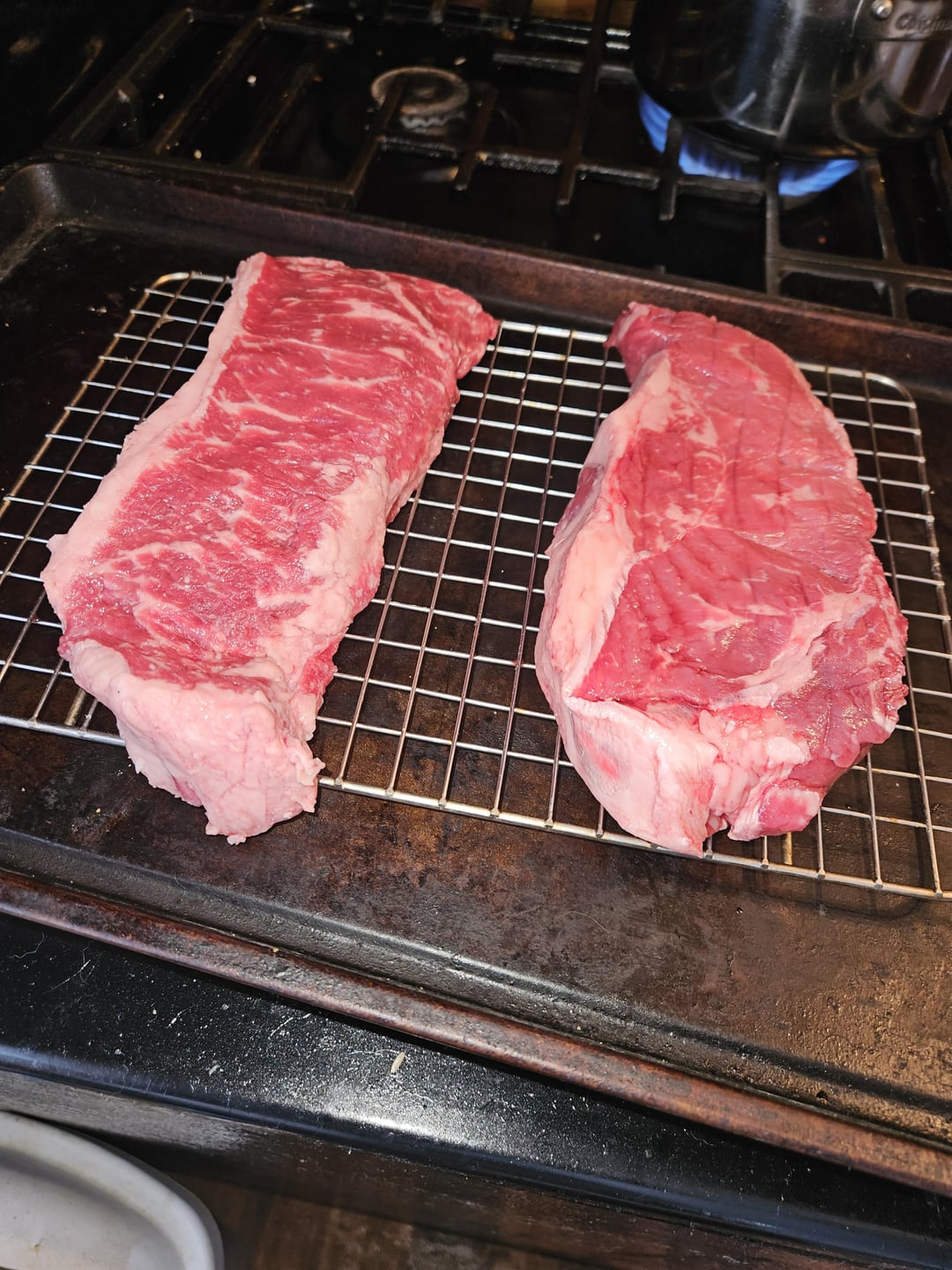 Only weekend off a month, tried to treat my fiance and I! Aldis steaks ...