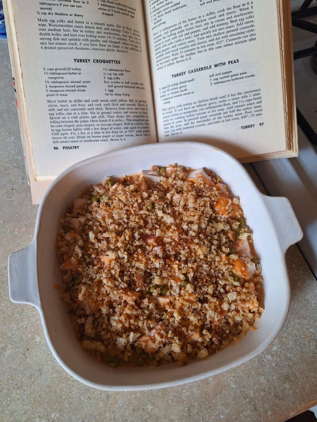 MAGIC WITH LEFTOVERS-Chicken casserole with peas - Dining and Cooking