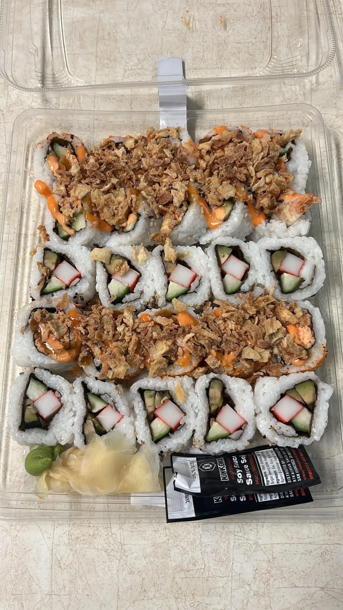 “Crunch” rolls at Raku Sushi - Dining and Cooking