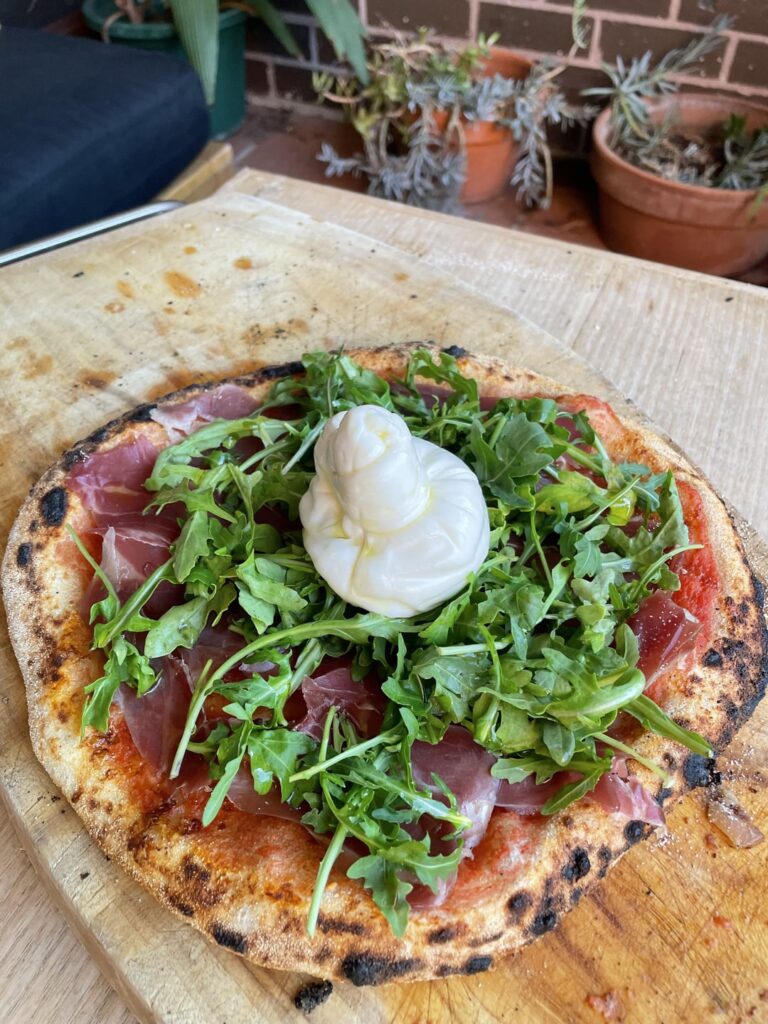 Proscuitto, burrata & rocket + misshapen margarita. - Dining and Cooking