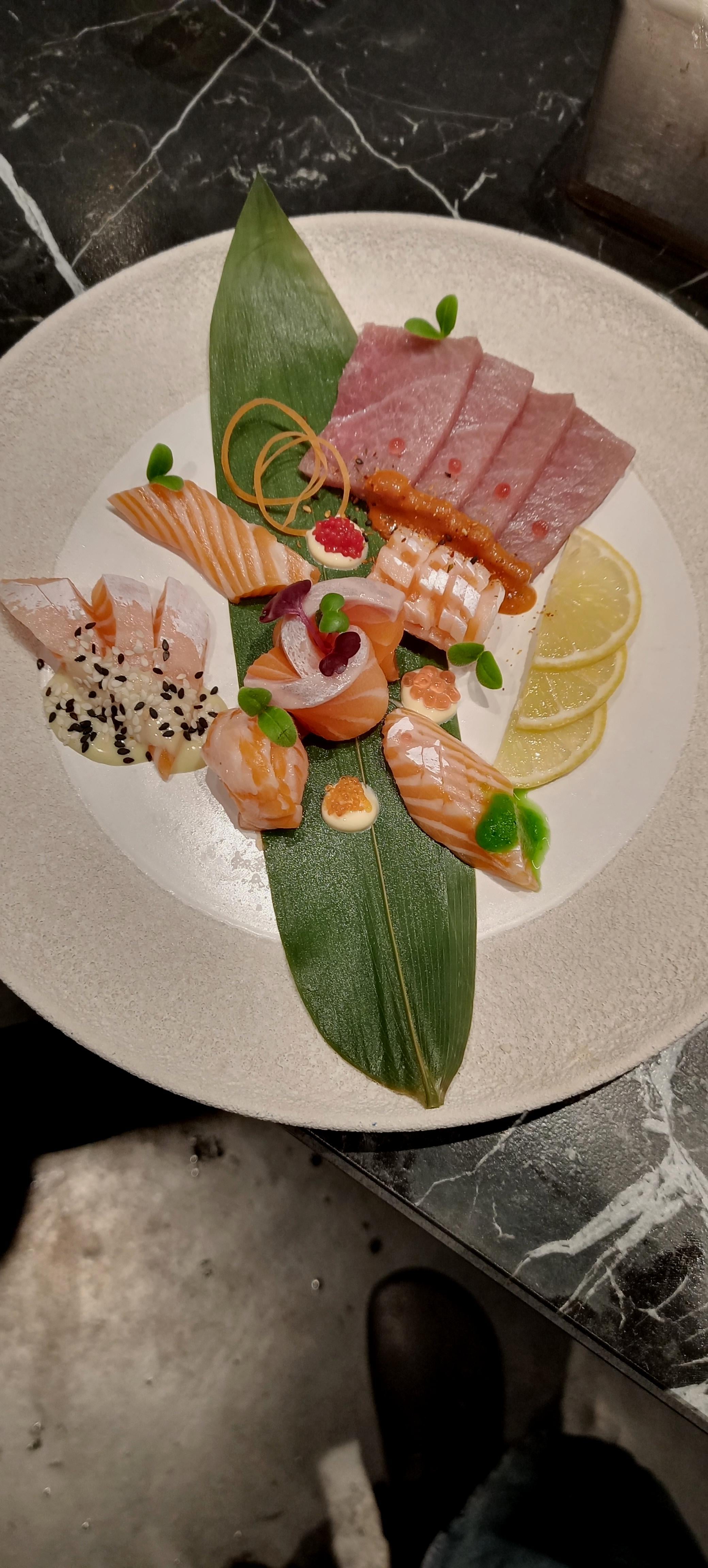 Salmon and yellowfin tuna otoro. - Dining and Cooking