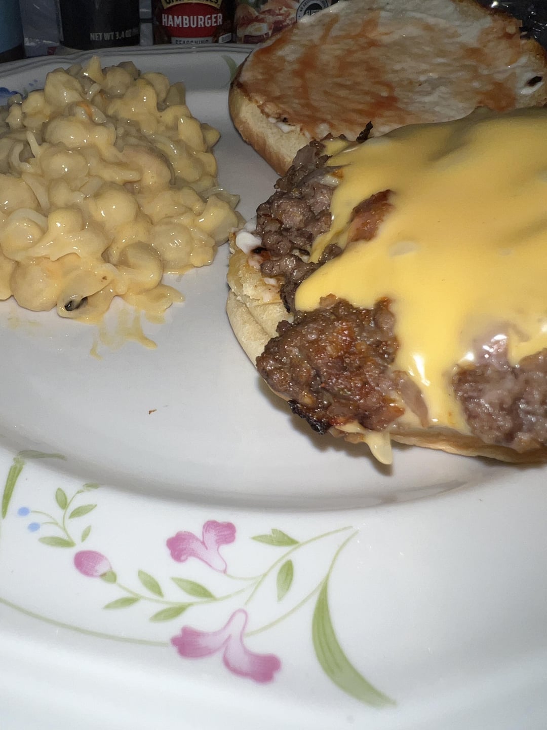 Thin patty cooked on a bed of onion, cheese and only this Weber burger ...