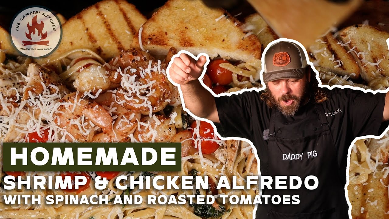 S4 Episode 4 Homemade Shrimp Chicken Alfredo With Spinach And