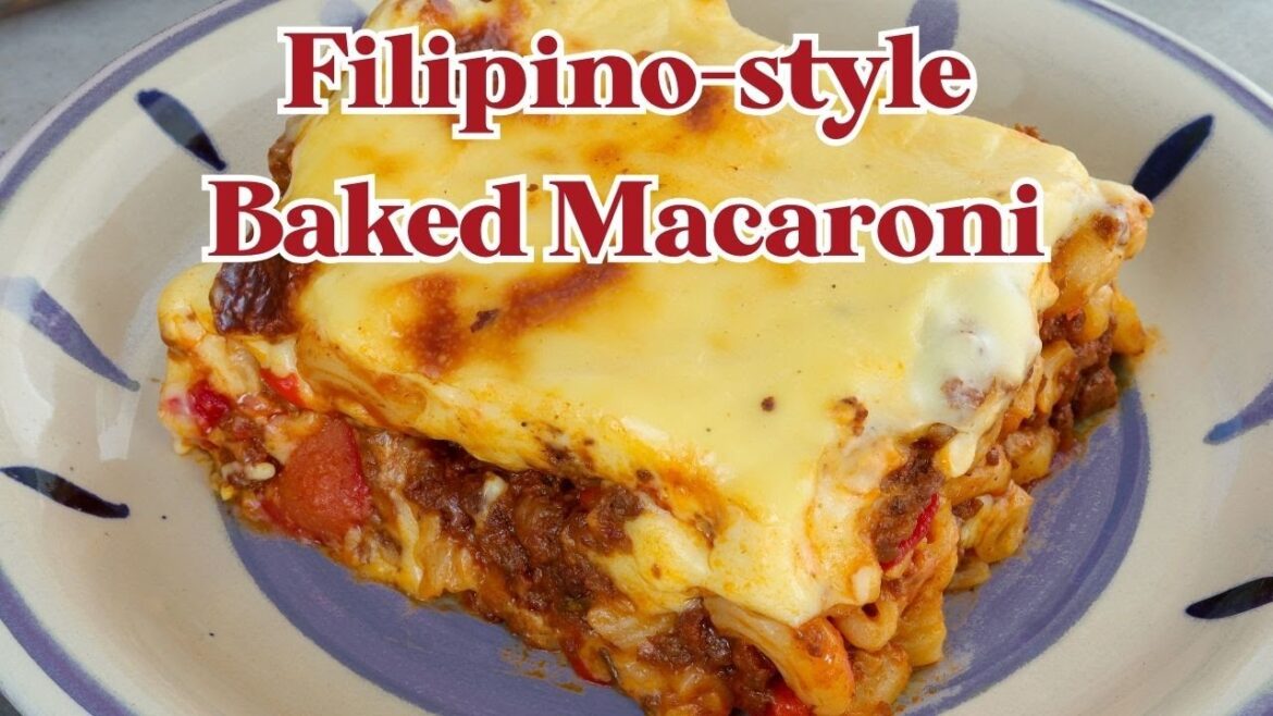 Filipino-style Baked Macaroni with Cheese Topping - Dining and Cooking
