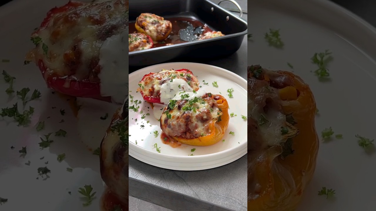 Mutton keema cheese stuffed capsicum - Dining and Cooking