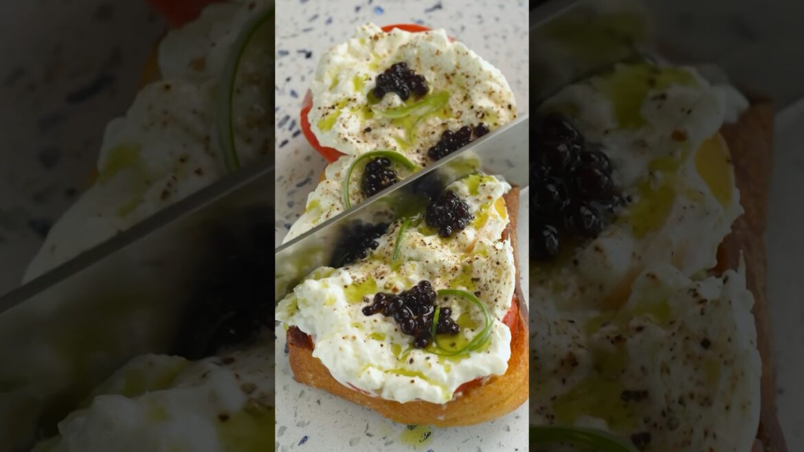Balsamic Caviar Caprese Toast - Dining and Cooking