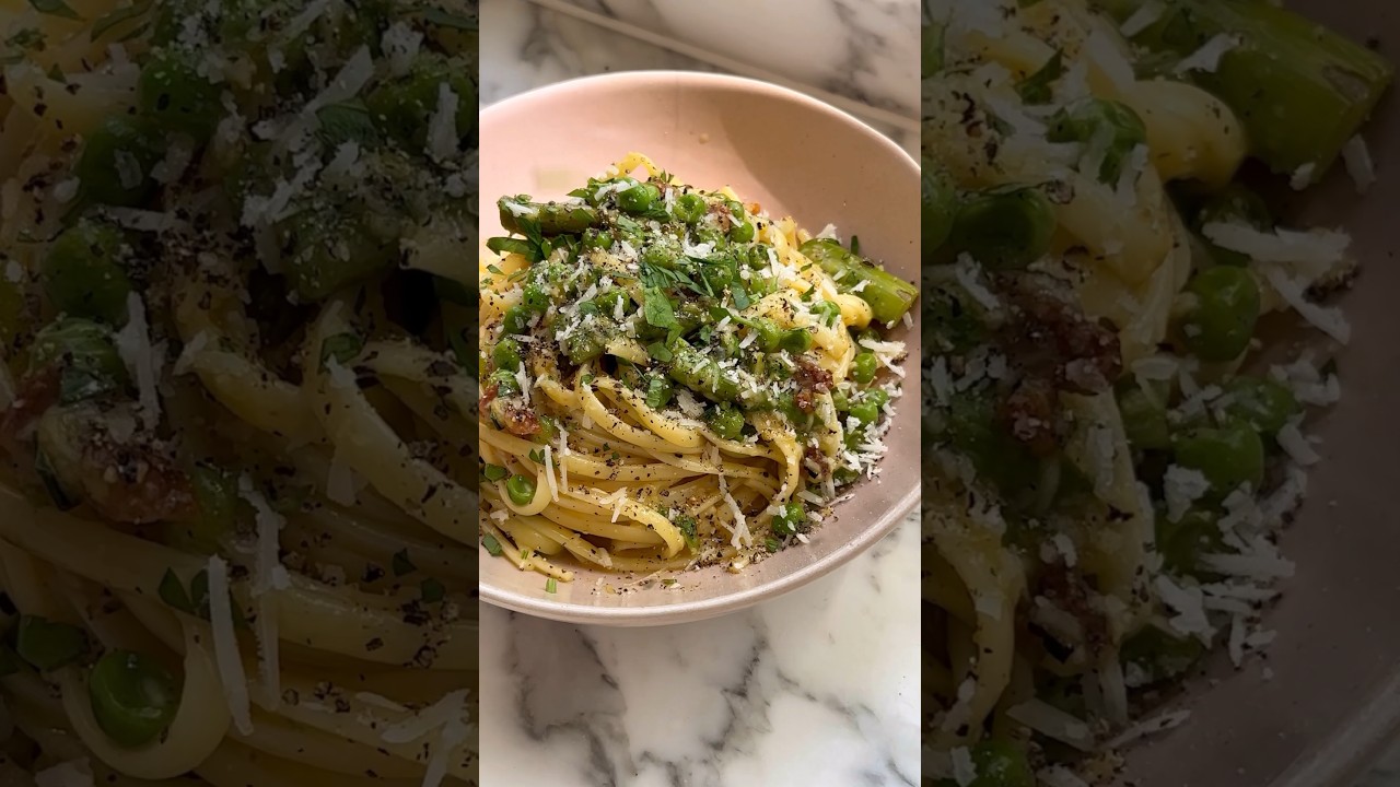 Spring Spaghetti Carbonara - Dining and Cooking